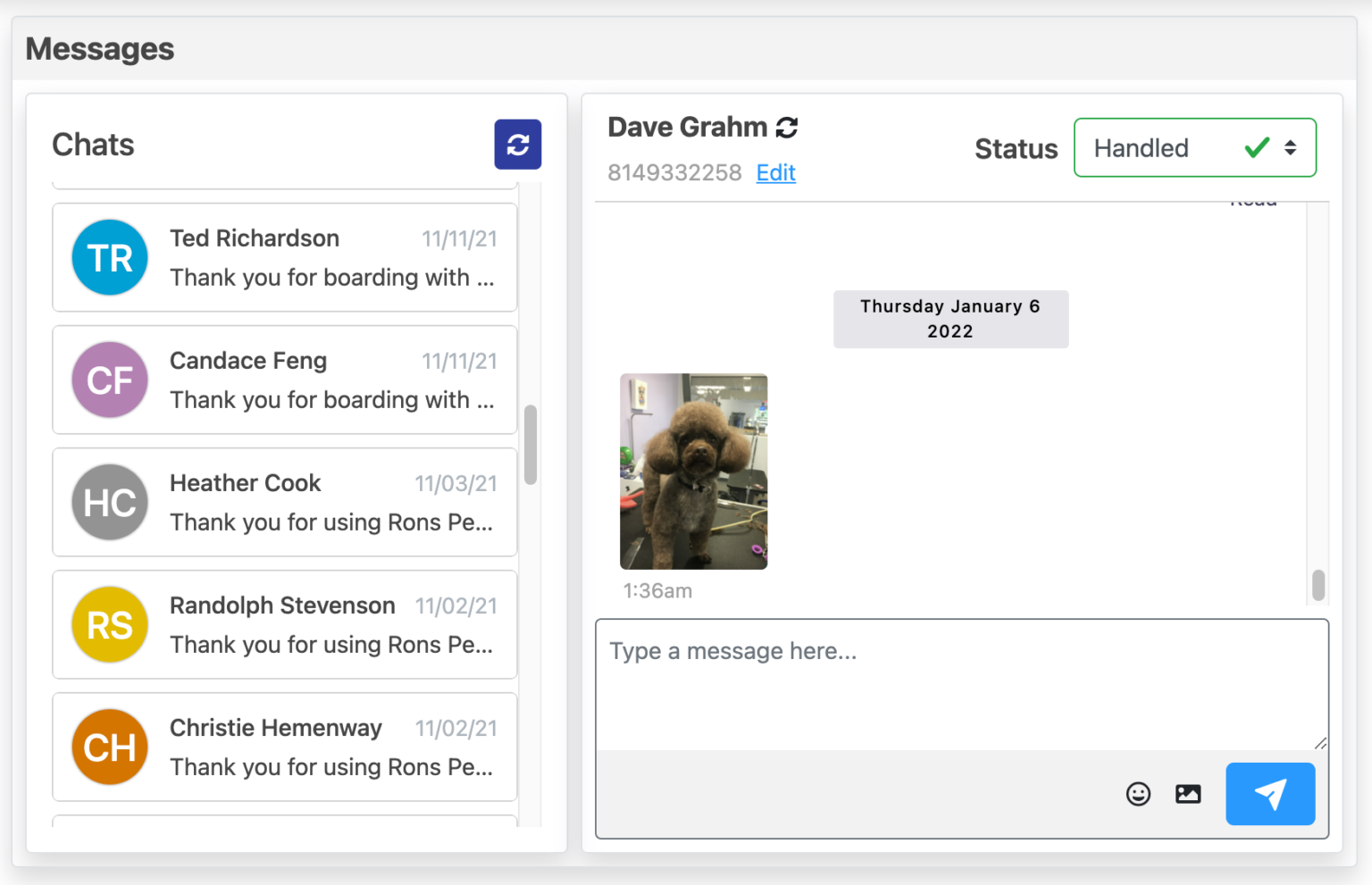 Integrated SMS | Kennel Connection